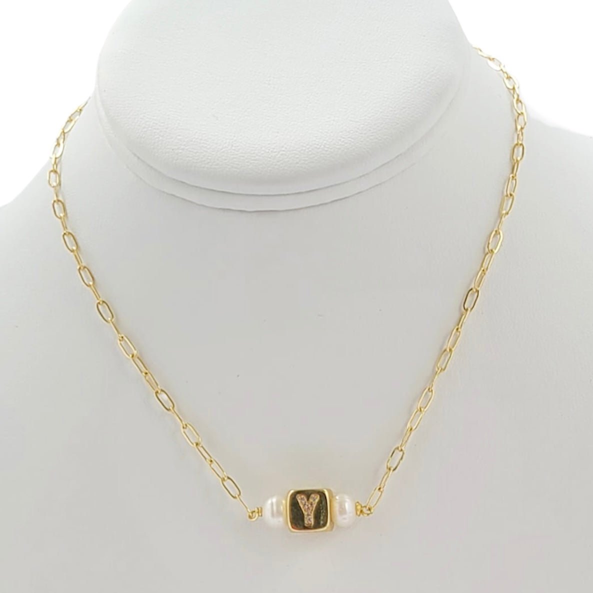 Cube Initial Necklace - LPL Creations - Handmade Jewelry